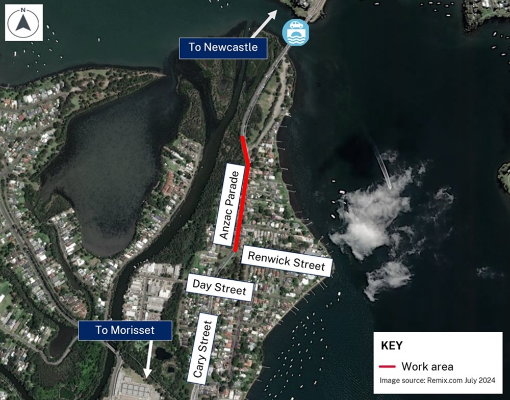 Changed traffic conditions on Toronto’s Anzac Parade and Awaba Road ...